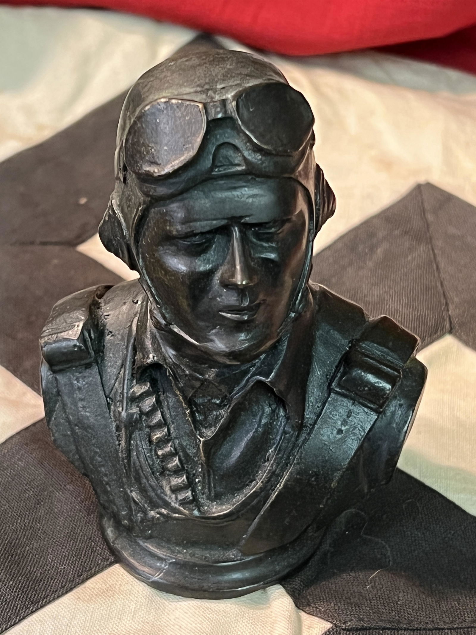 Rare Ww2 German Luftwaffe Pilots Bronze Bust