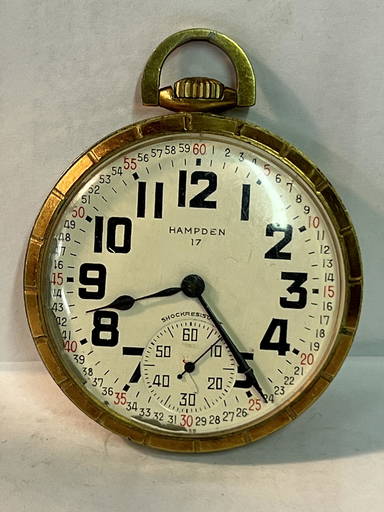 Clinton Watch Co. Hampden 17 Railroad Pocket Watch