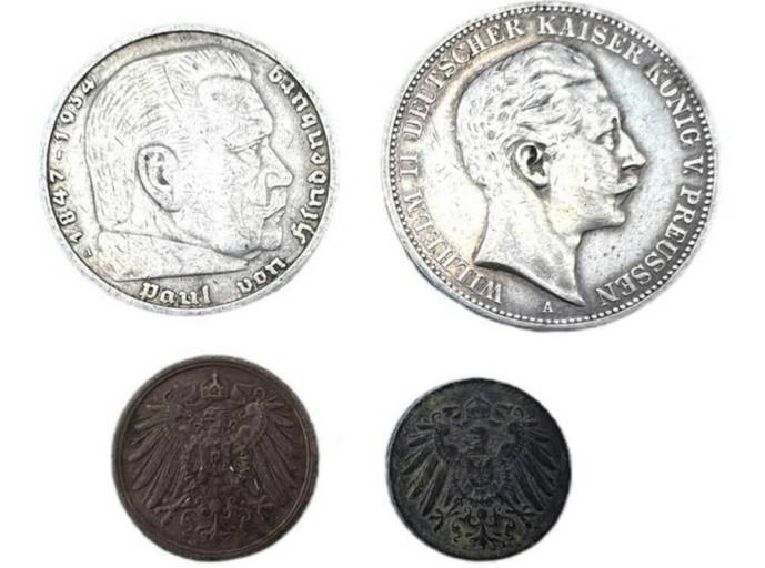 Wwi, Wwii German Silver Coins And Other Coins
