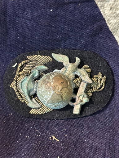 John A. Baker Indian Wars Navy Usn Hat Device W/orig. Maker Tag