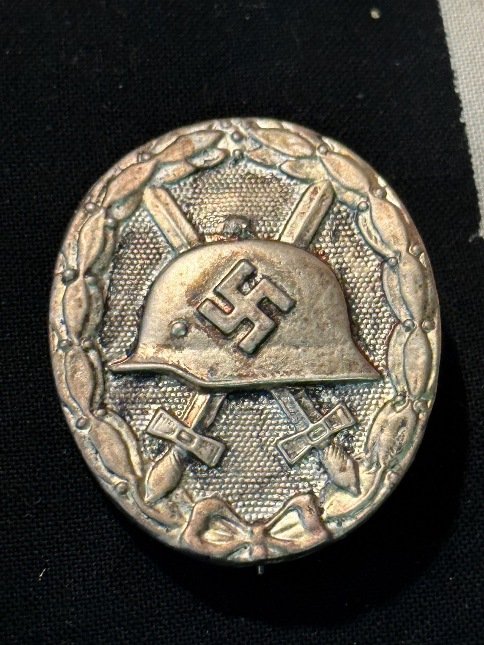 WW2 GERMAN 1939 SILVER WOUND BADGE -AWARDED FOR WOUNDS IN COMBAT (#0029 ...