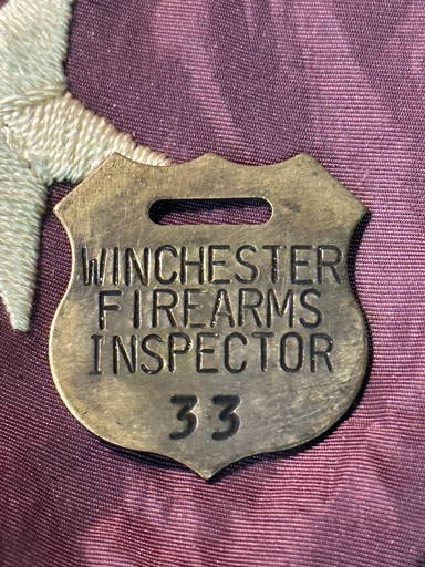 ANTIQUE CIVIL WAR WINCHESTER FIREAMRS INSPECTOR #33 SHIELD BADGE (#0115 ...
