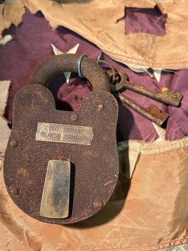Rare Civil War Confederate States Armory Lock With Keys