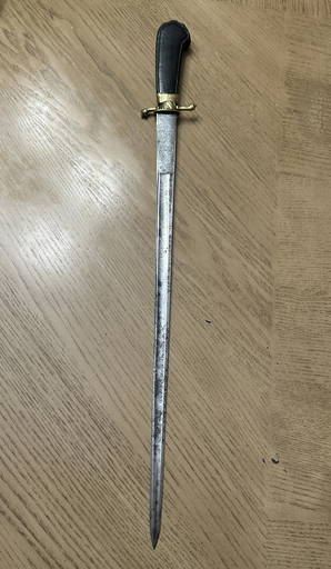 Revolutionary War Officer Hunting Short Sword With Engraved Hunting Scene