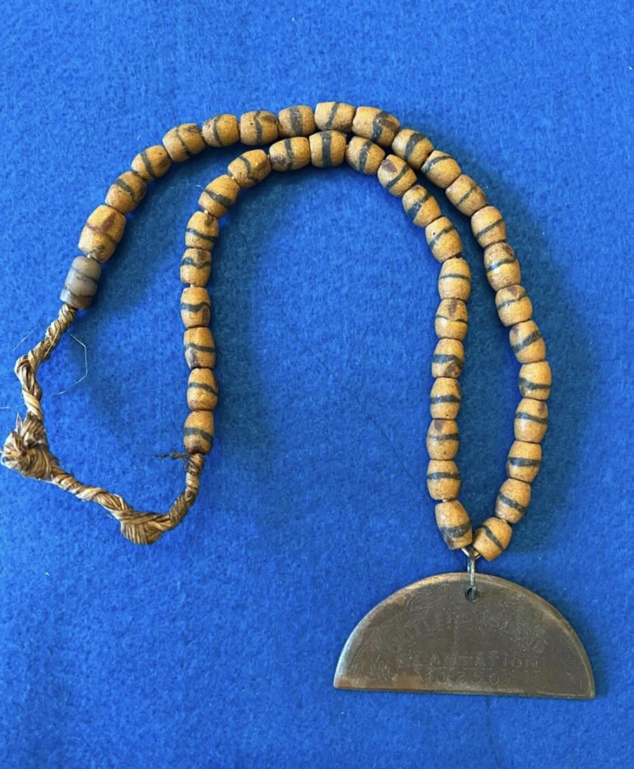 Dated 1750 Georgia Butlers Island Plantation Servant Slave Tag Auction