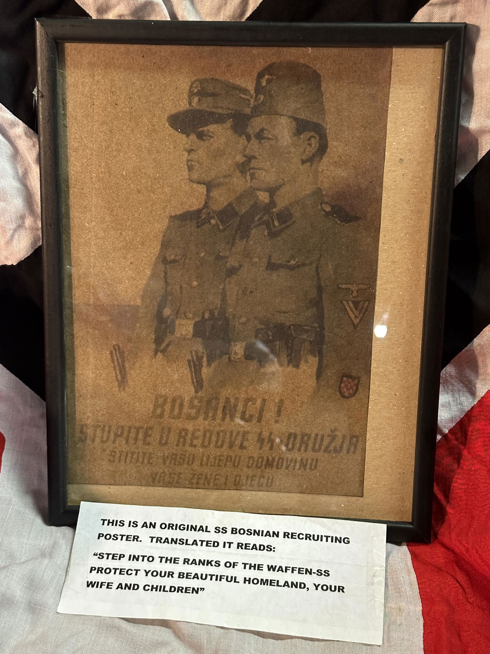 Rare Ww2 German Ss Bosnian Recruiting Poster Auction