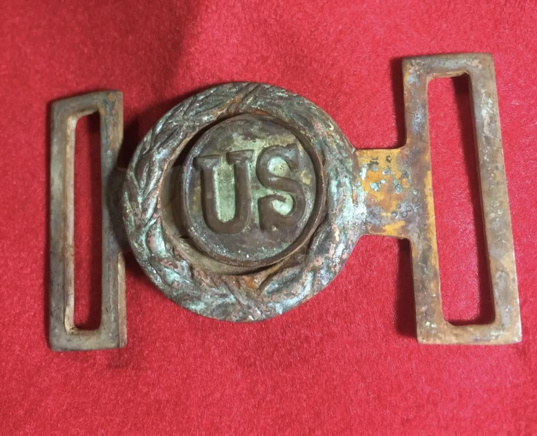 Rare Civil War 2 Piece U.s. Belt Buckle Auction