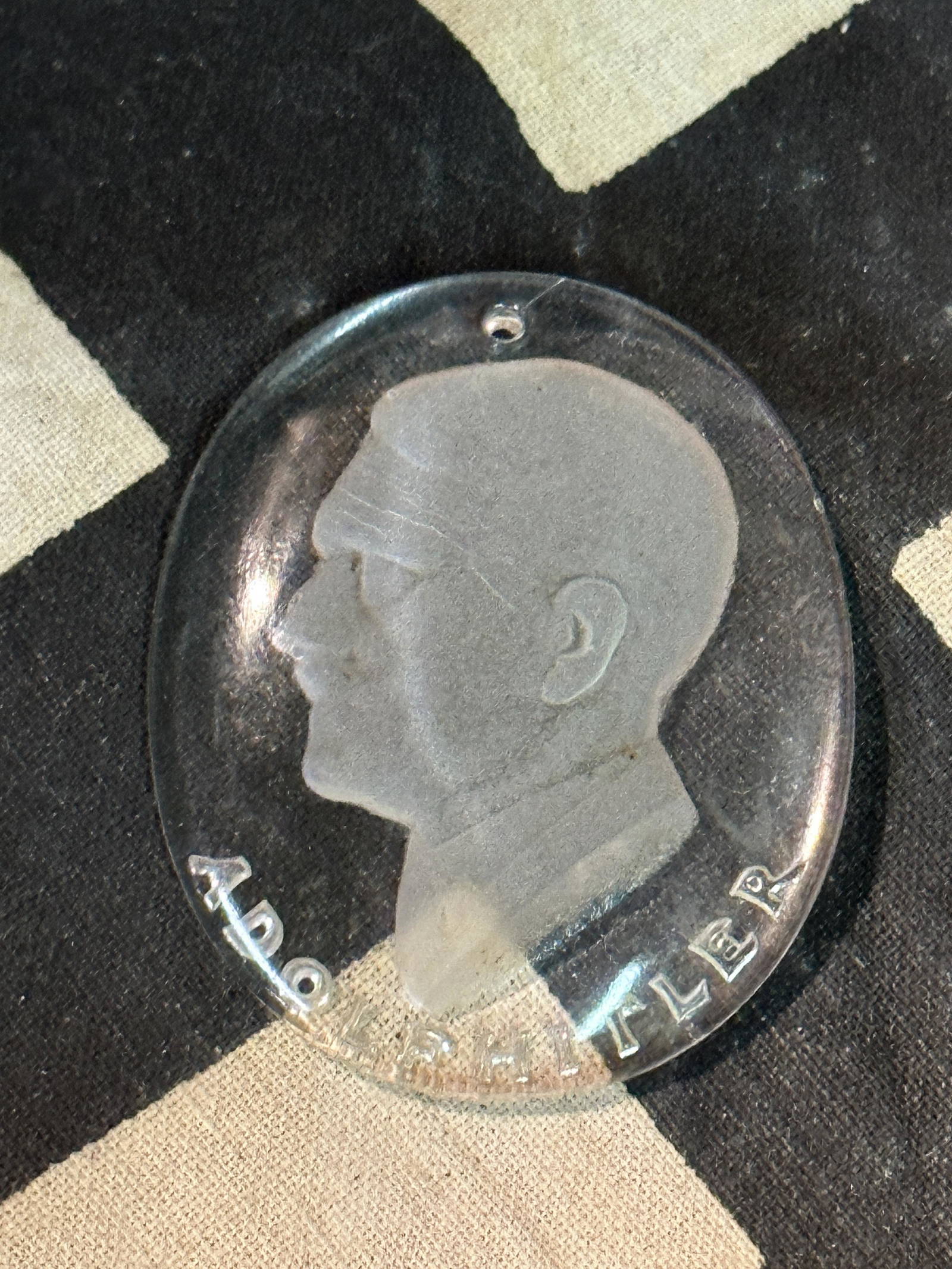 Rare Ww2 German Adolf Hitler Intaglio Glass Pendant Auction