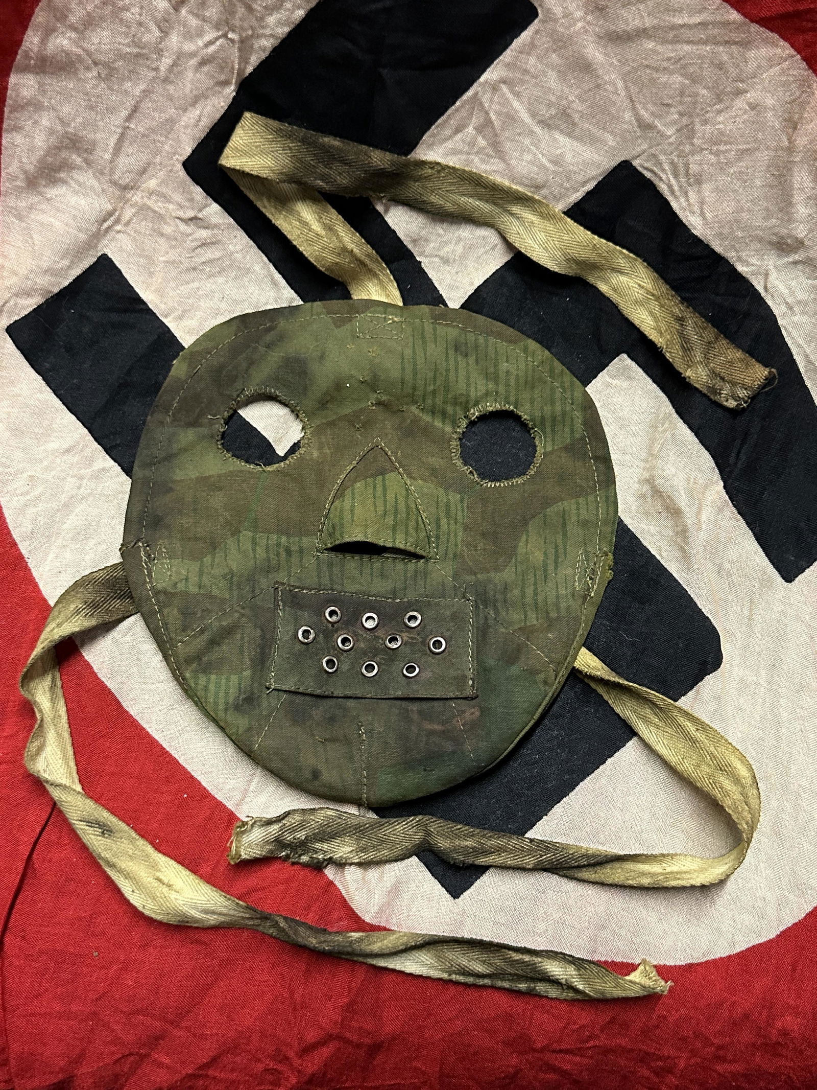Vet Bring Back Ww2 German Waffen Ss Splinter Camo Sniper's Mask Auction