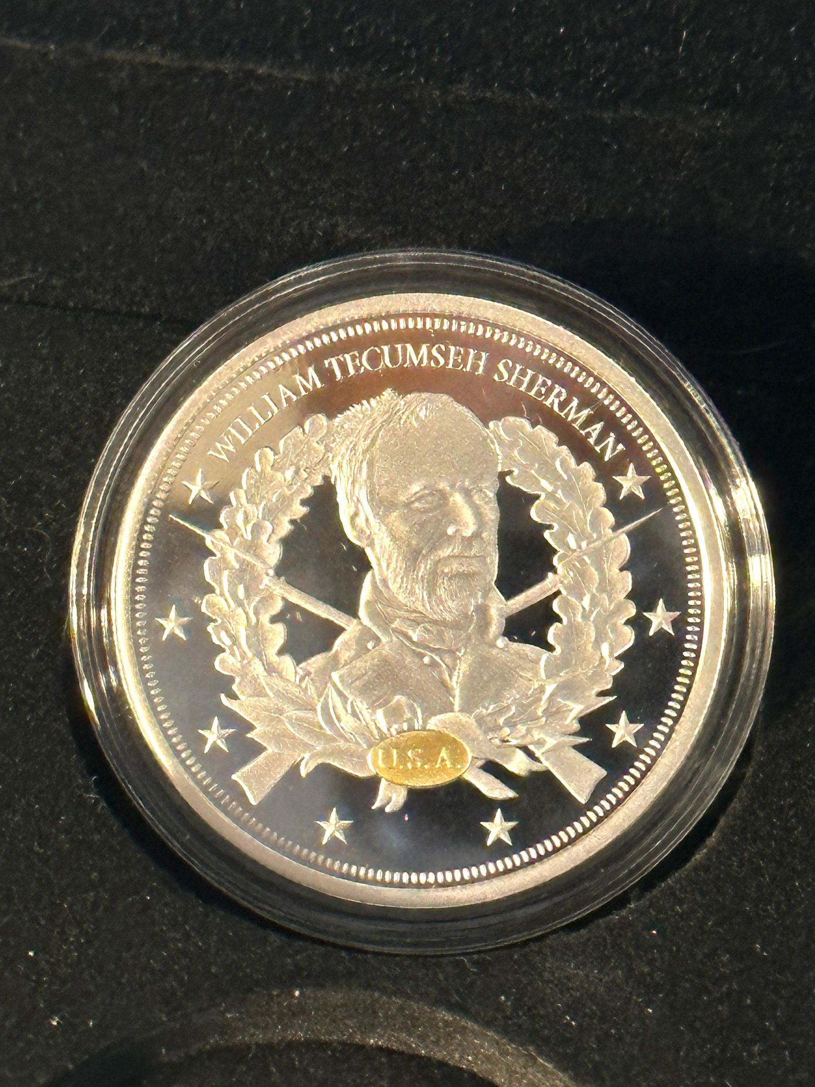 Civil War Motif William Tecumseh Sherman U.s. .999 Silver Proof Coin ...