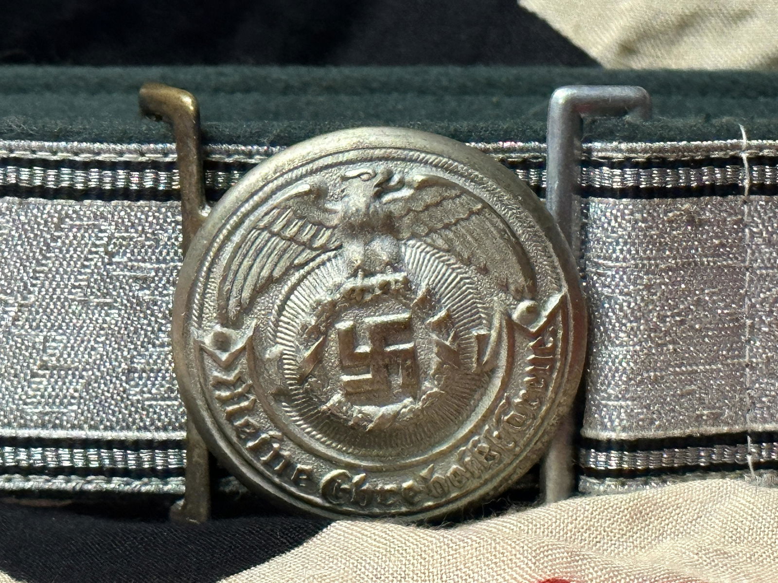 Ww2 German Waffen Ss Allgemeine Brocade Belt With Buckle Marked Rzm Ss ...