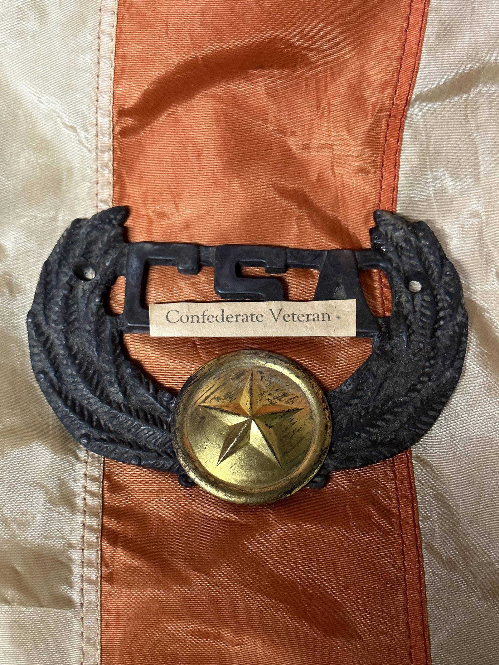 Rare Civil War Confederate Texas Veteran Csa Door Metal Plaque Sign Auction