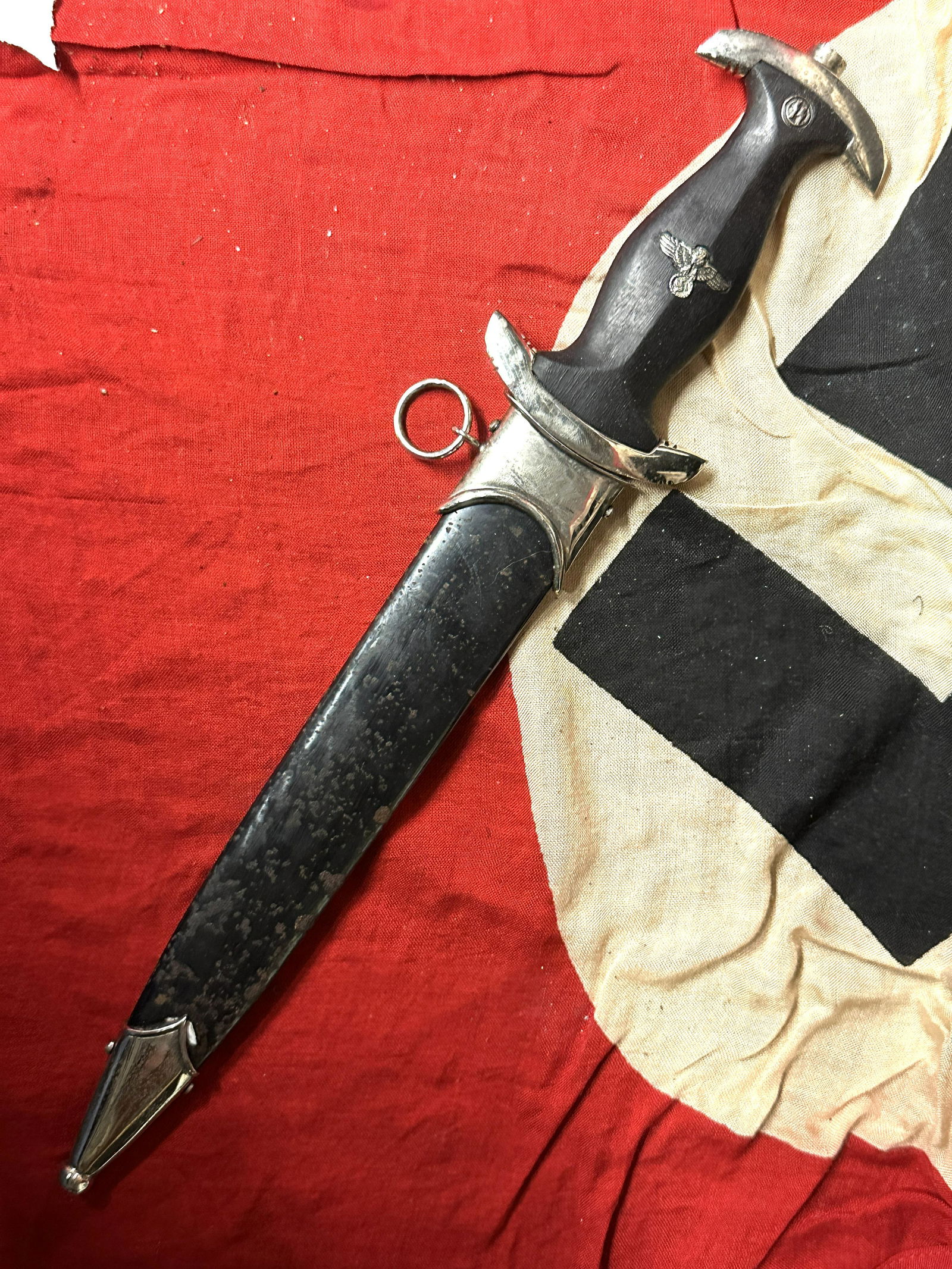 Ww2 German Waffen Ss Dagger With Sheath And Engraved Blade