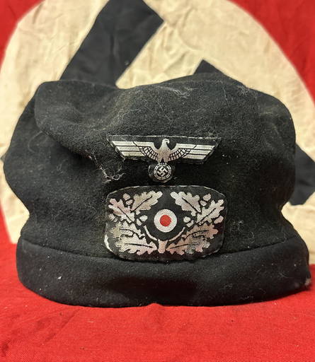 Ww2 German Beret For The Special Purpose Uniform Of Panzer Troops