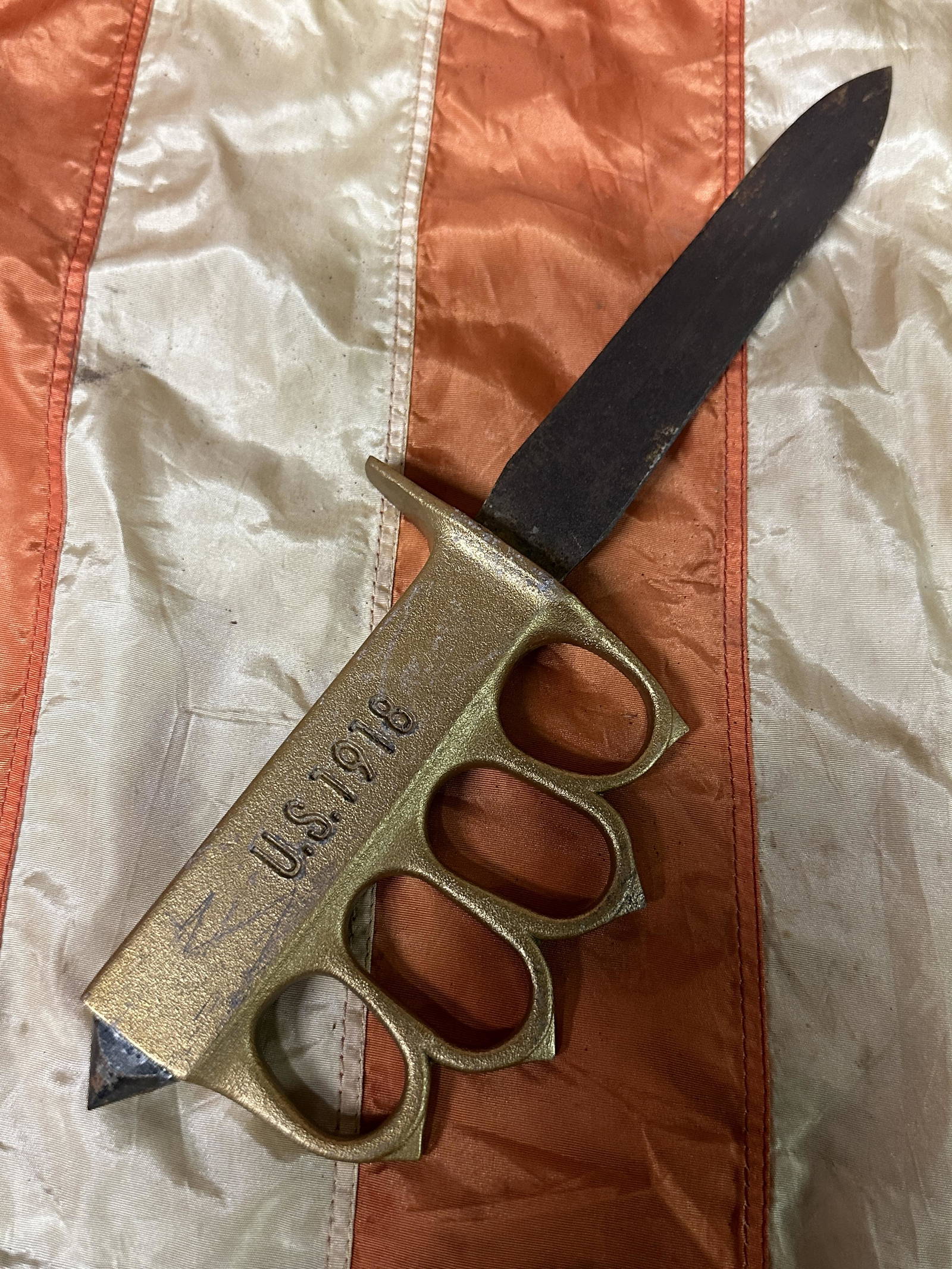 Ww1 U.s. 1918 Trench Knuckle Duster Fighting Knife Dagger Auction