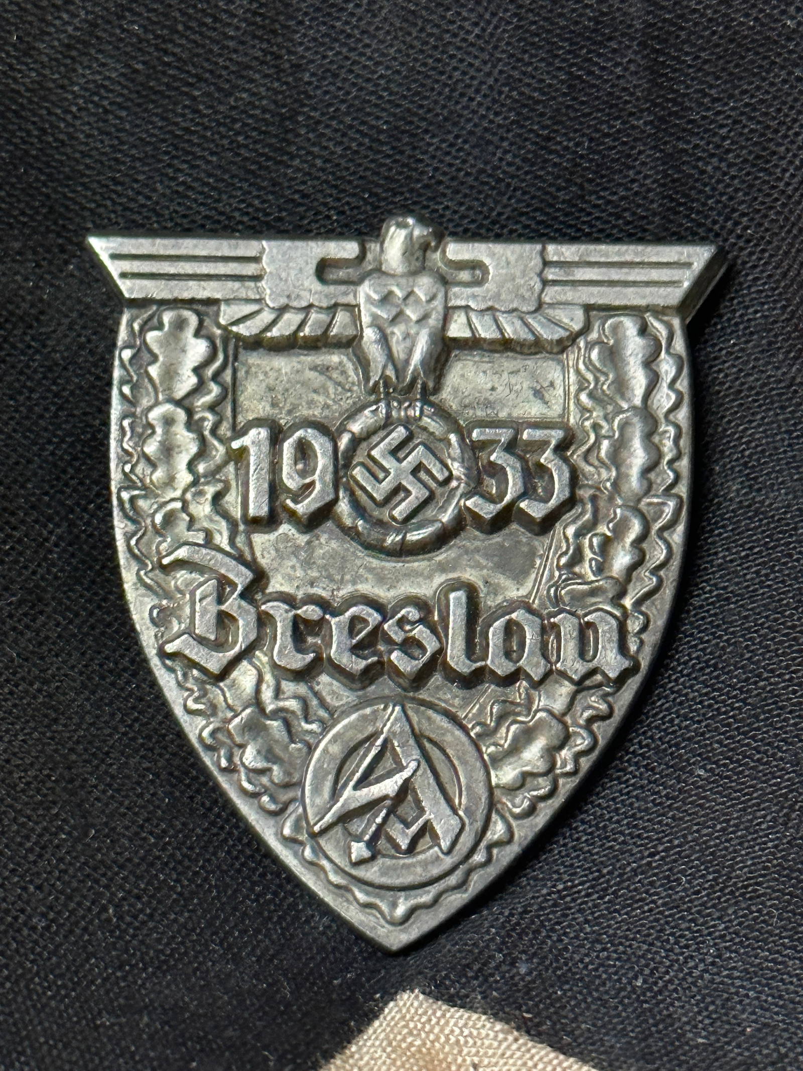 Ww2 German 1933 Breslau Sa Rally Badge Pin Auction