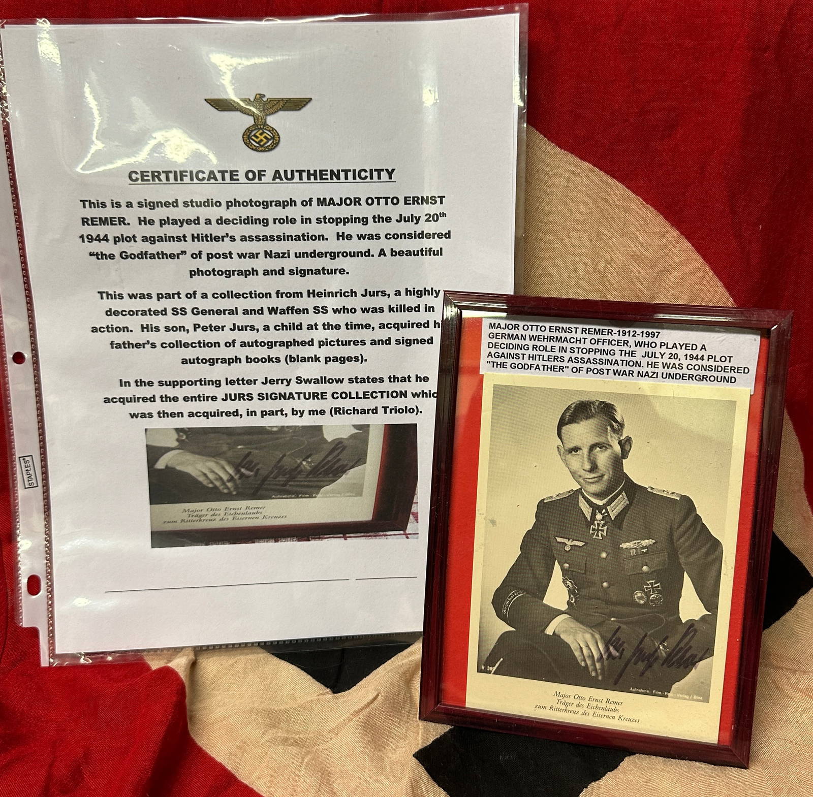 Ww2 German Signed Studio Photograph Of Major Otto Ernst Remer Auction