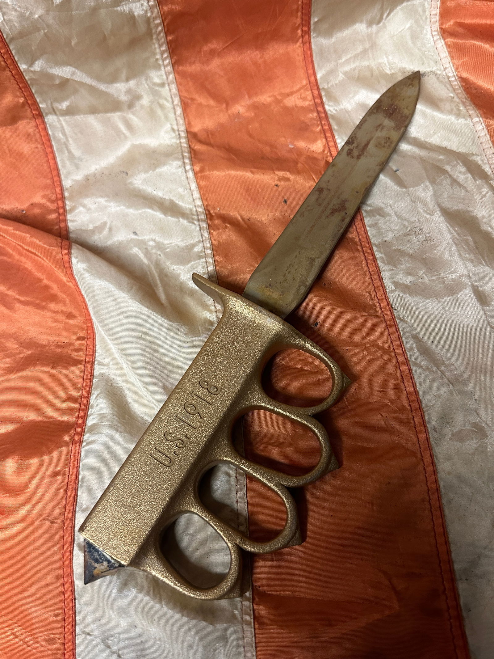 Rare Ww1 U.s. 1918 Knuckle Duster Trench Fighting Knife Dagger Auction