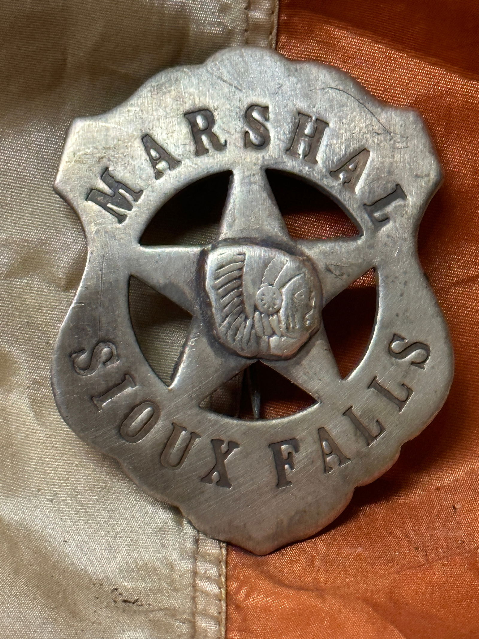 1800's Sioux Falls Indian Native American Marshal Badge Auction