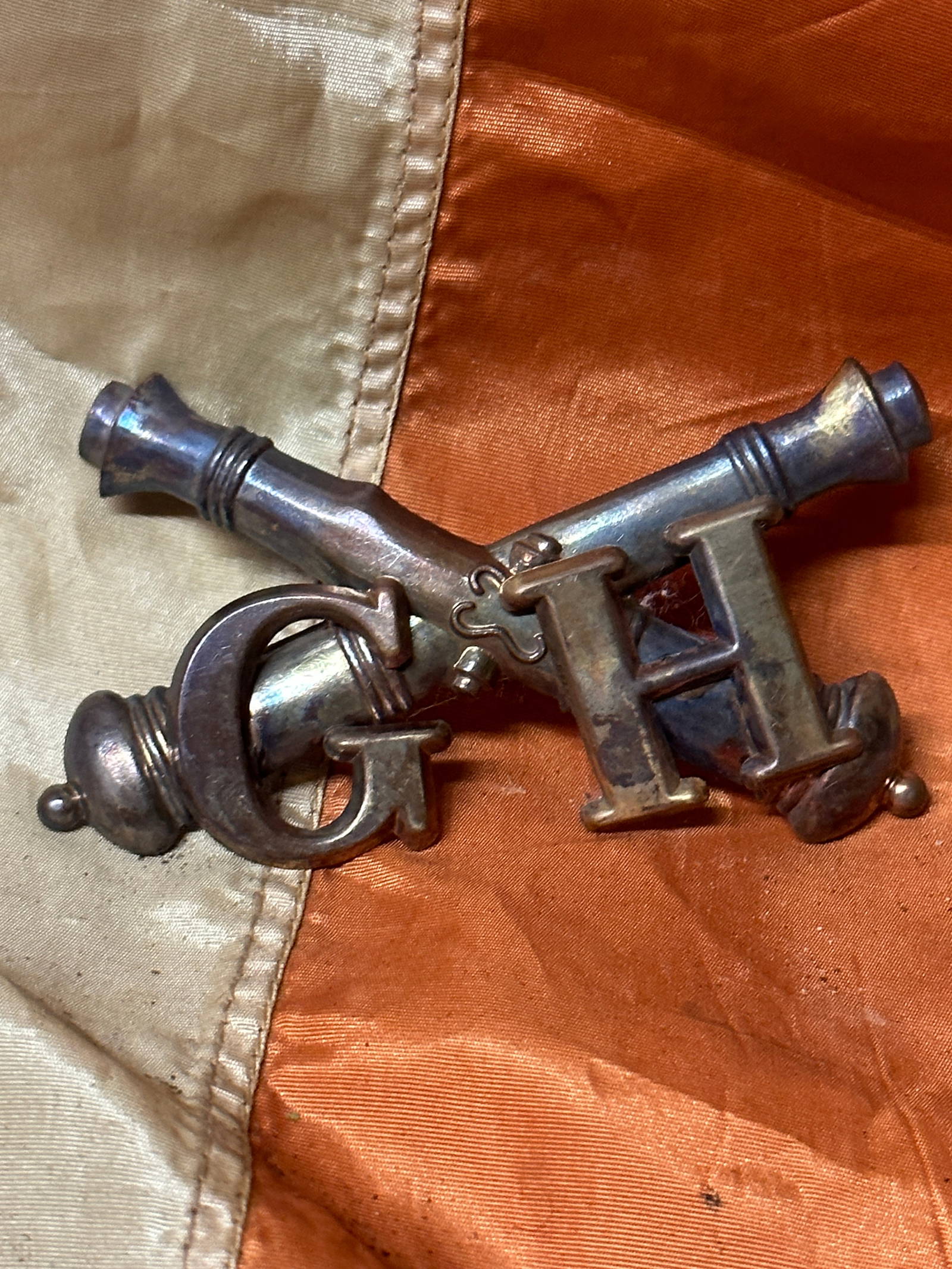 Civil War Confederate "gh" Georgia Howitzers Crossed Cannons Badge ...