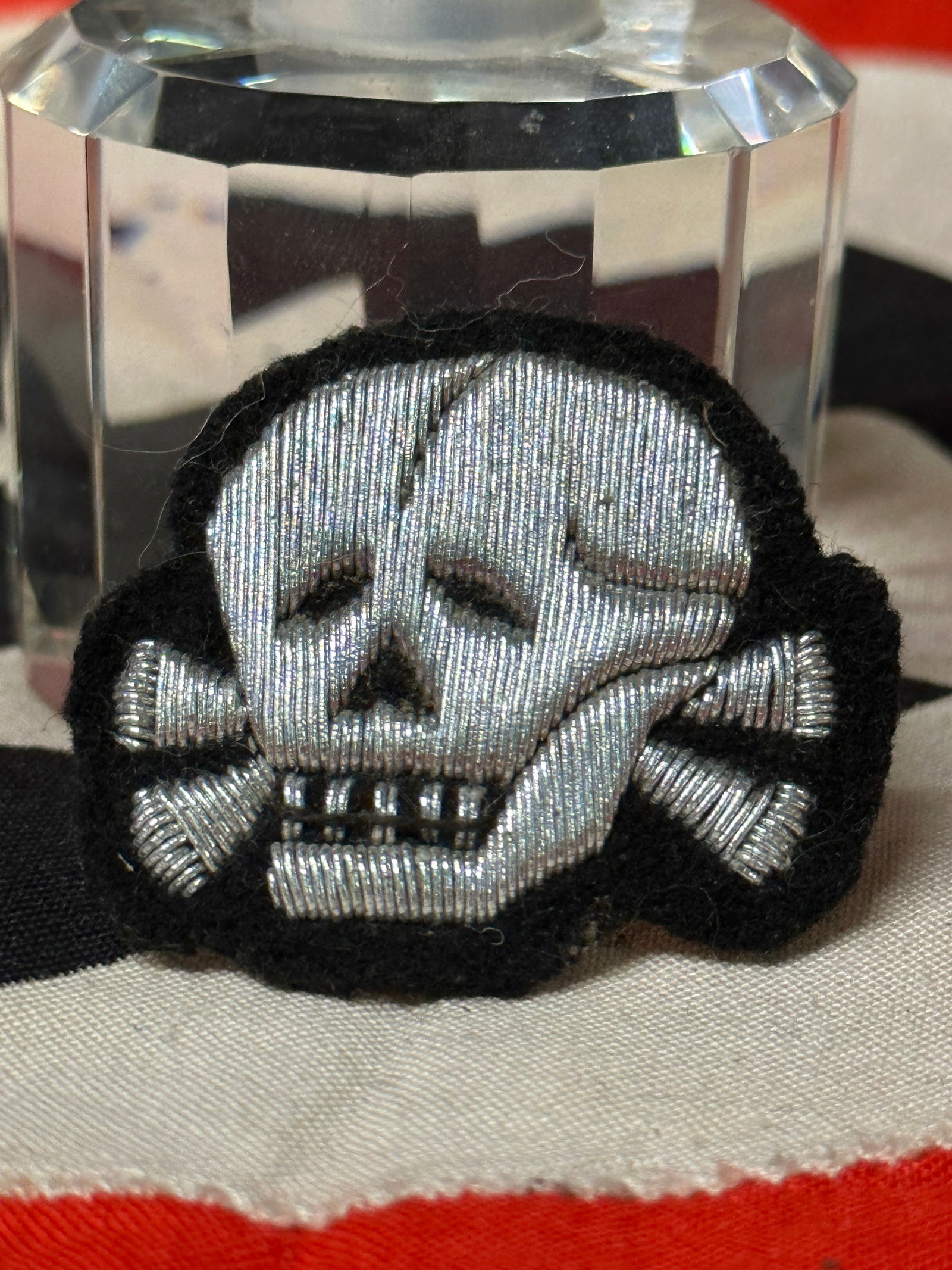Ww2 German Totenkopf Ss Skull Cloth Badge Patch Auction