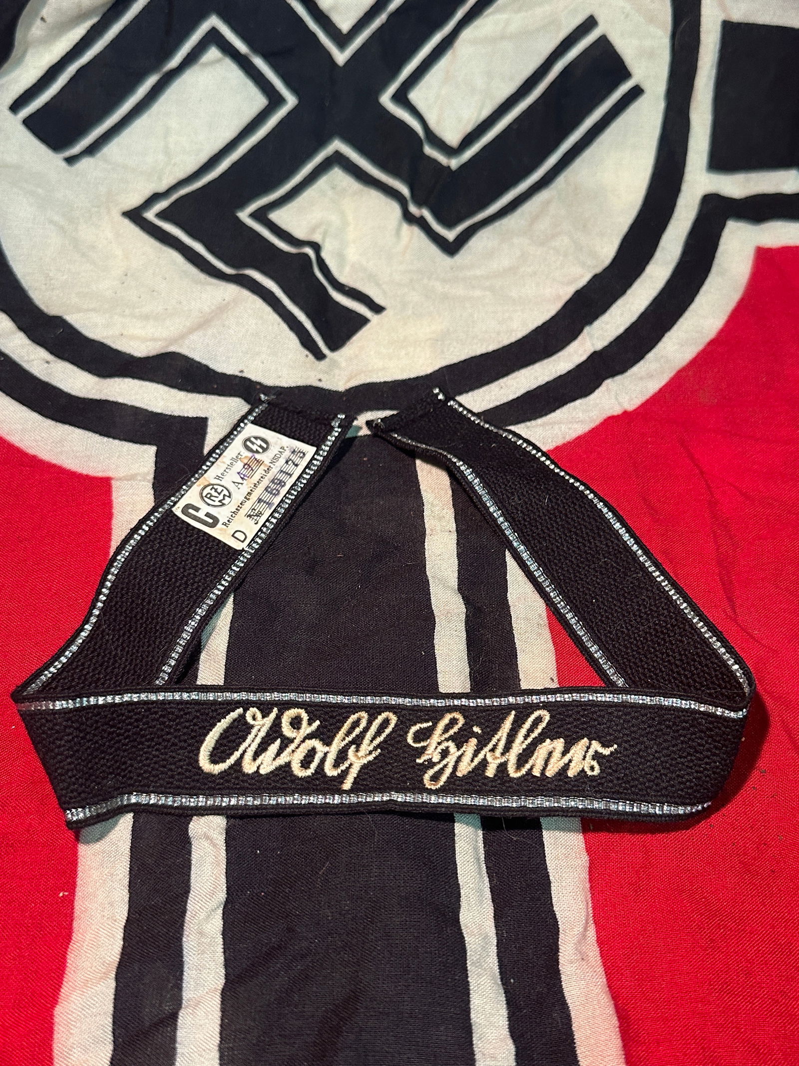 Rare Ww2 German Adolf Hitler Cuff Title With Rzm Paper Tag Auction