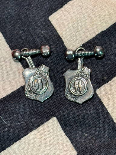 Rare Ww2 German Waffen Ss Officer Cufflinks Marked 835 Silver