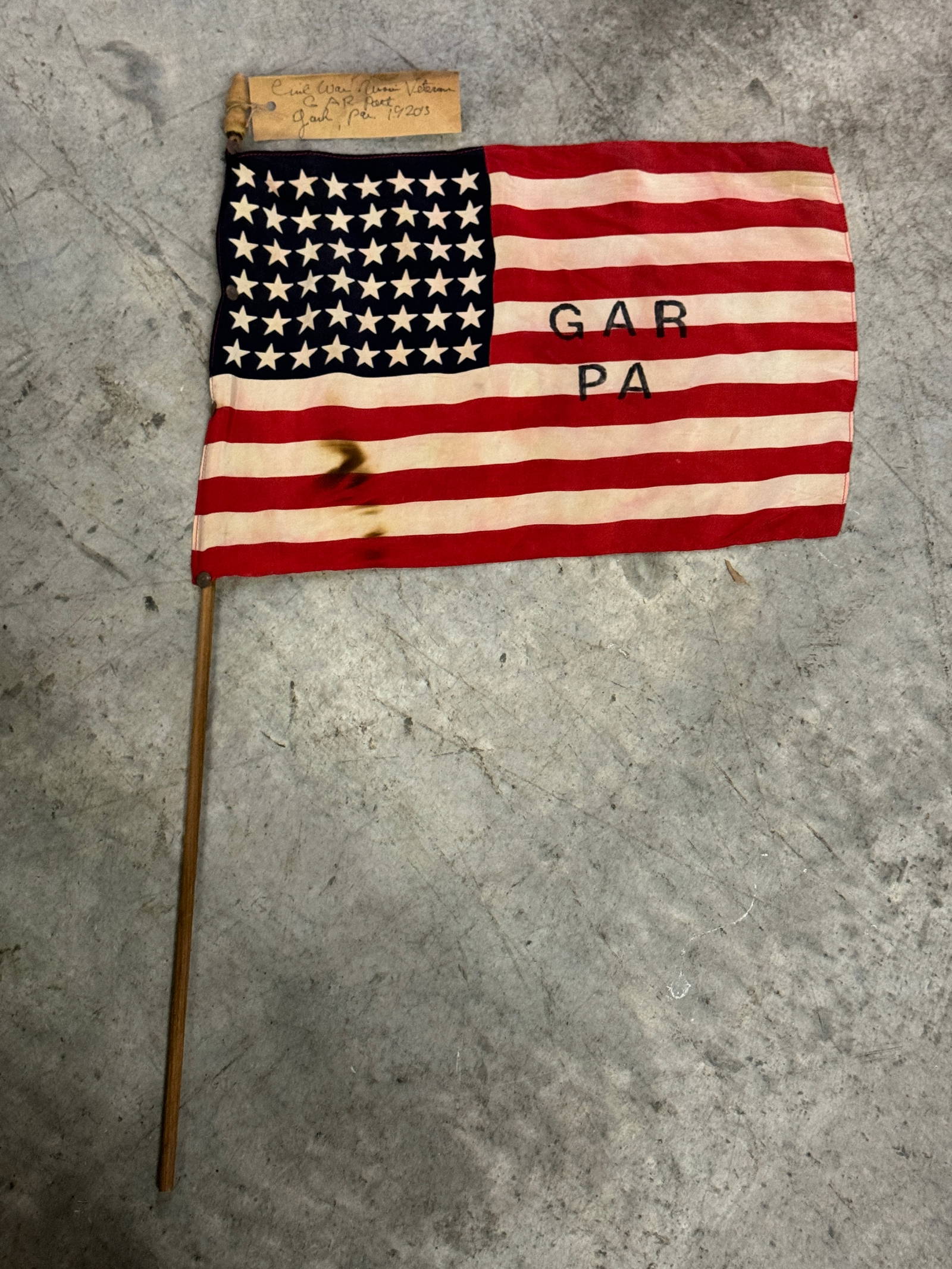 Rare Civil War Union Veteran Gar Post Pennsylvania Flag Auction