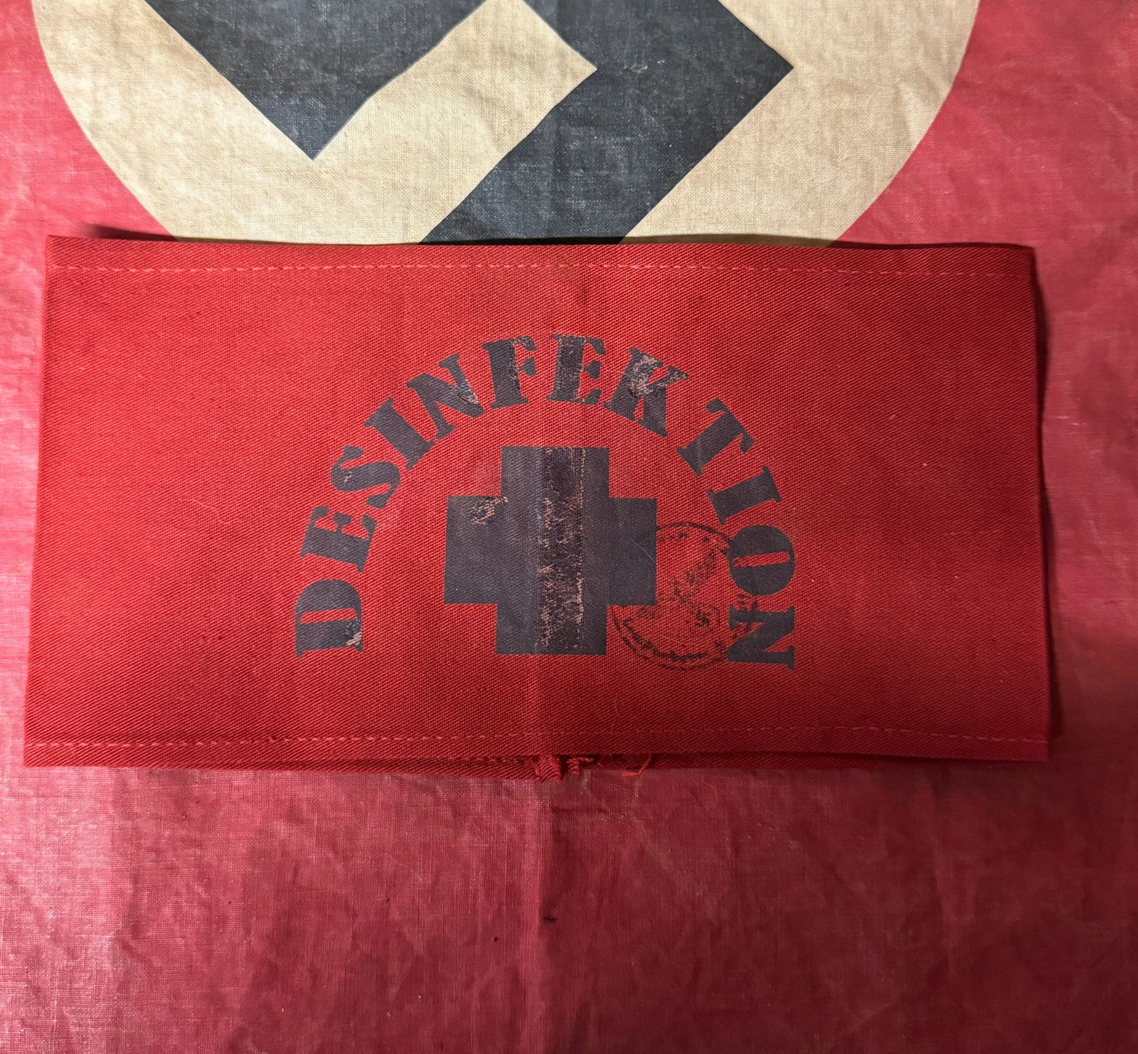 Ww2 German Desinfektion Red Cross Armband With Inspection Stamp Auction