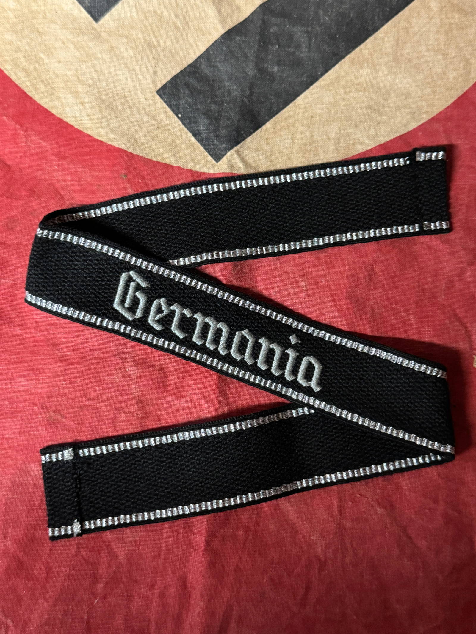 Ww2 German Cuff Title With Script Germania Auction