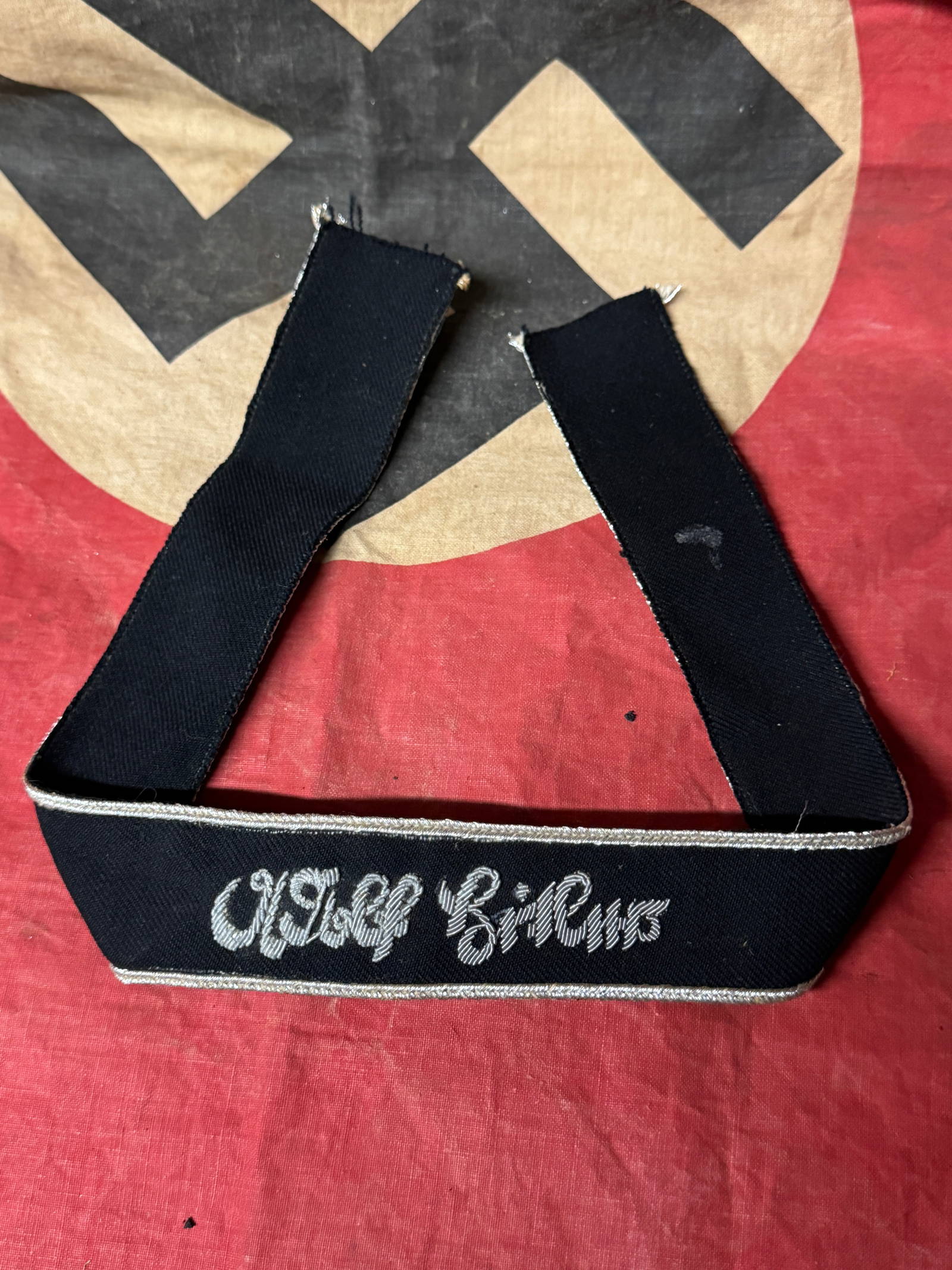 Very Rare Ww2 German Adolf Hitler Ss Officer's Cuff Title Band Auction