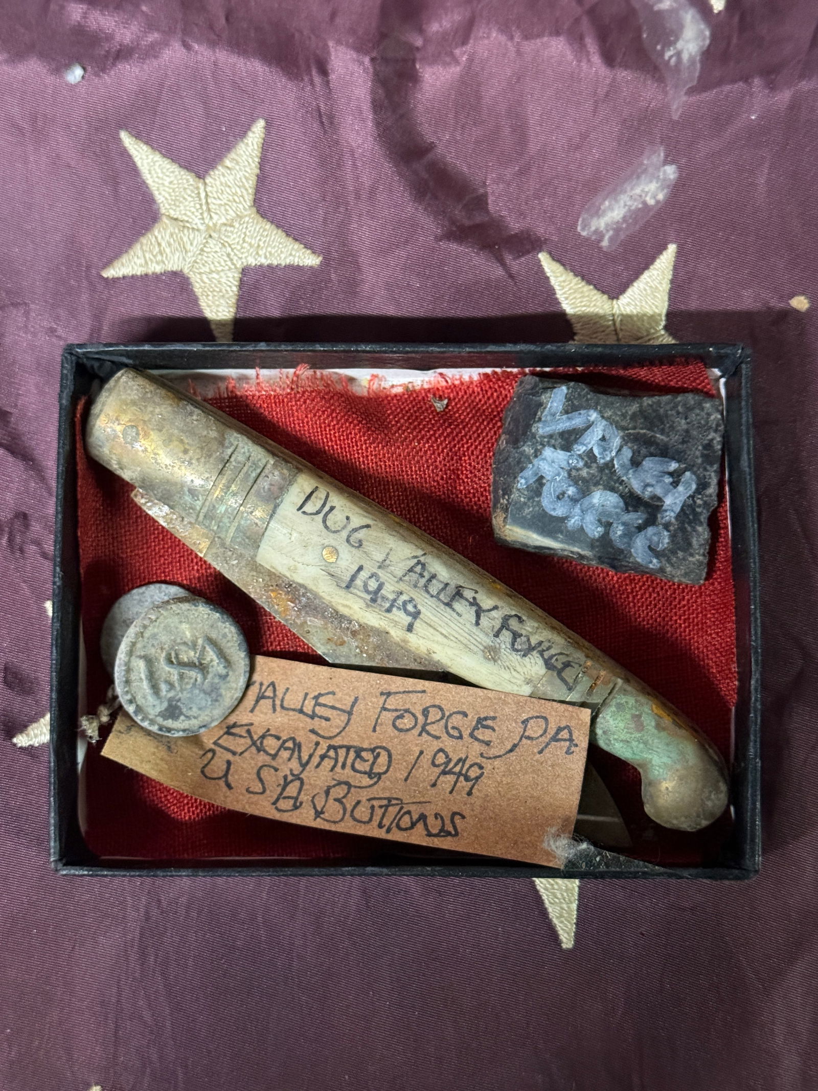 Revolutionary War Dug Relics Excavated 1949 Valley Forge, Pa Auction