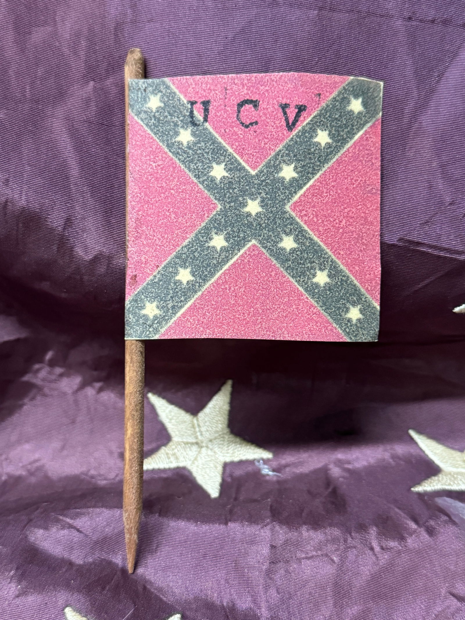 Miniature Civil War Confederate Ucv Hand Flag Pin Auction