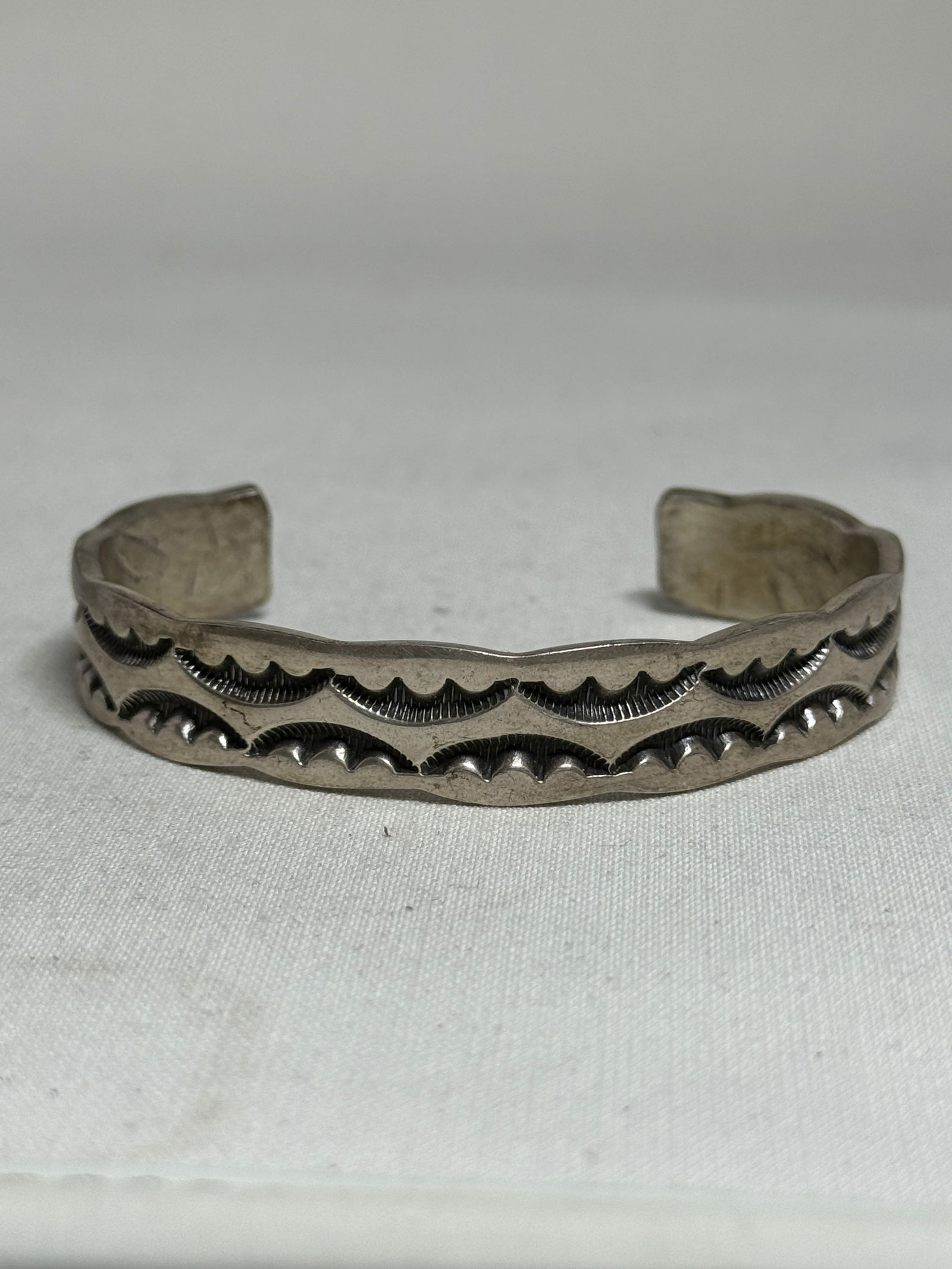 Marc Antia Apache Sterling Silver Stampwork Cuff Bracelet Auction