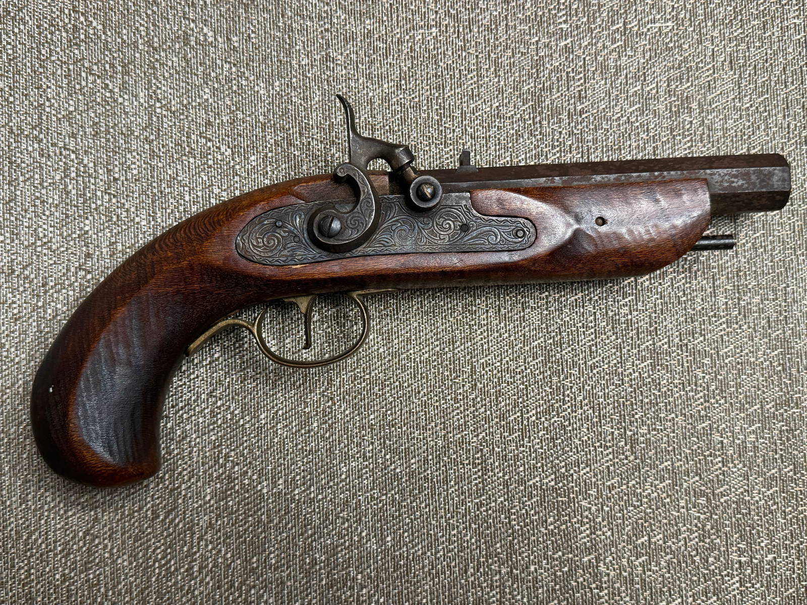 1800's .45 Cal. Colonial Percussion Black Powder Muzzleloader Pistol ...