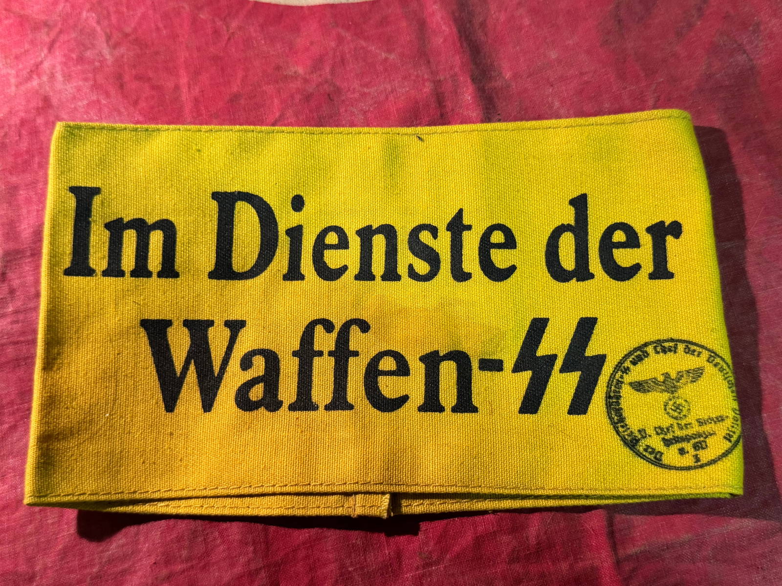 Ww2 German Waffen Ss Im Dienste Der Armband With Inspection Stamp And ...