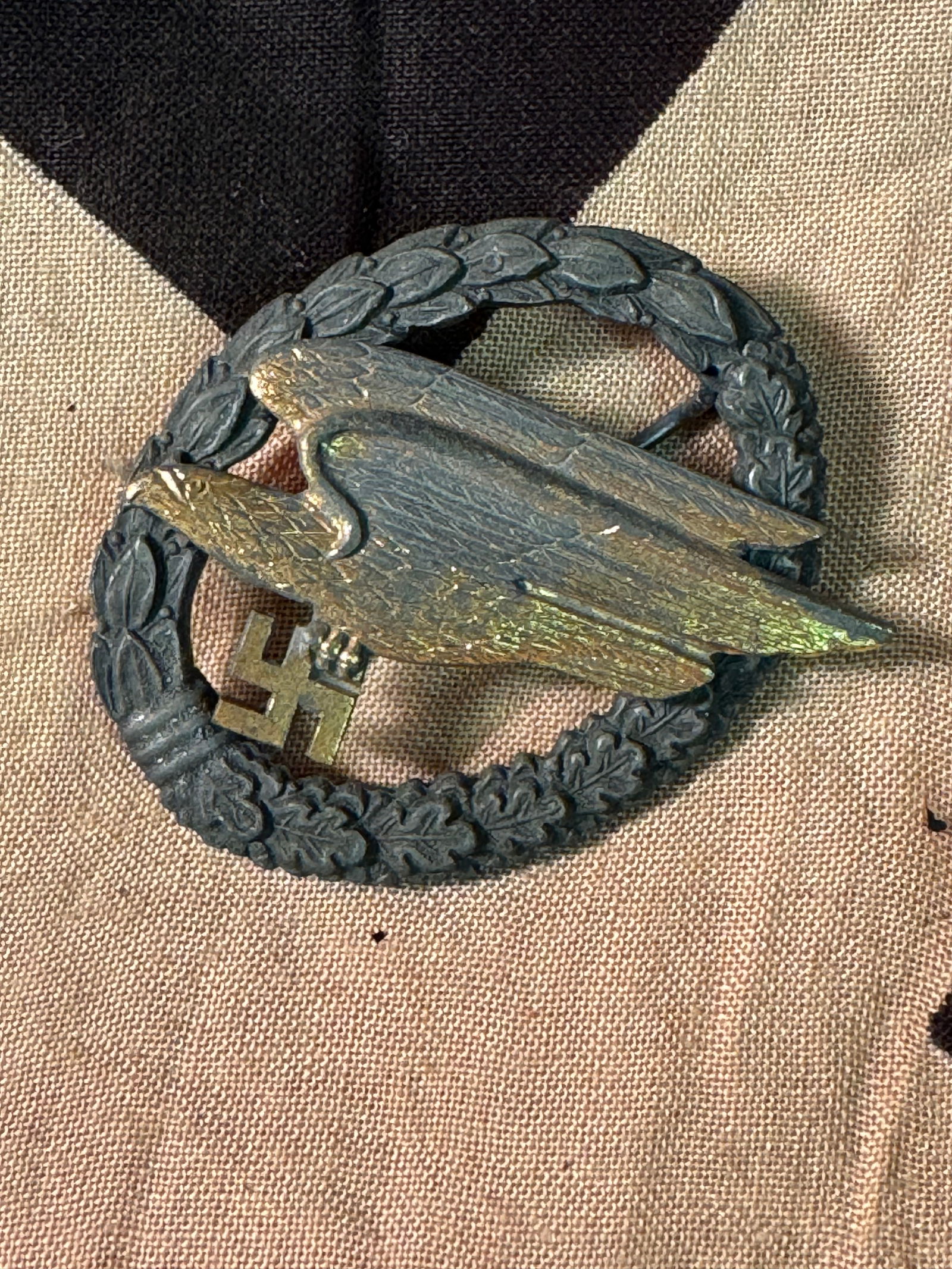 German Wwii Early Tombak Luftwaffe Paratrooper Fallschirmjäger Badge ...
