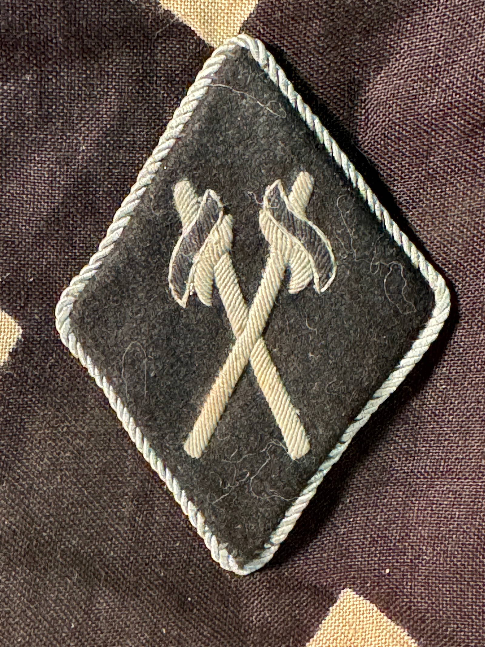 Rare Ww2 German Waffen Ss Officer Collar Tab Auction