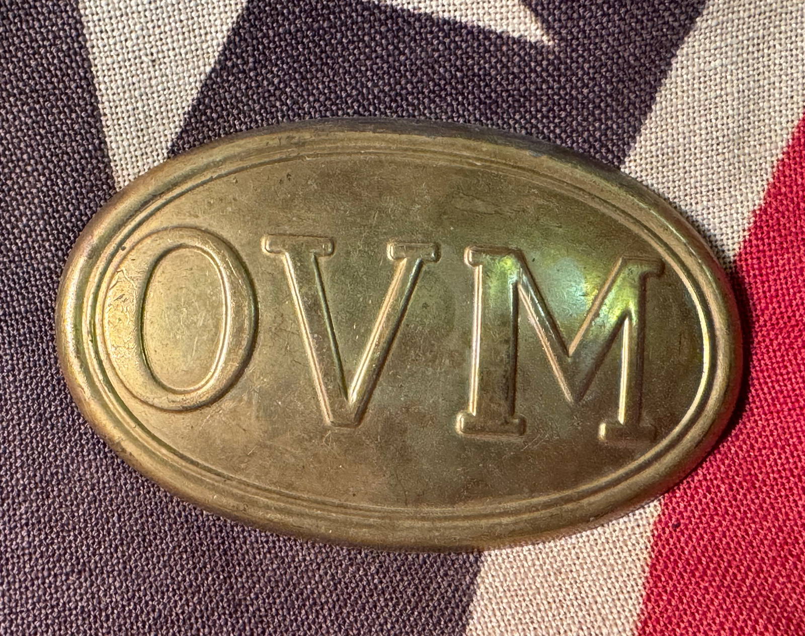 Rare Civil War Ovm Ohio Volunteers Militia Cartridge Box Plate Auction