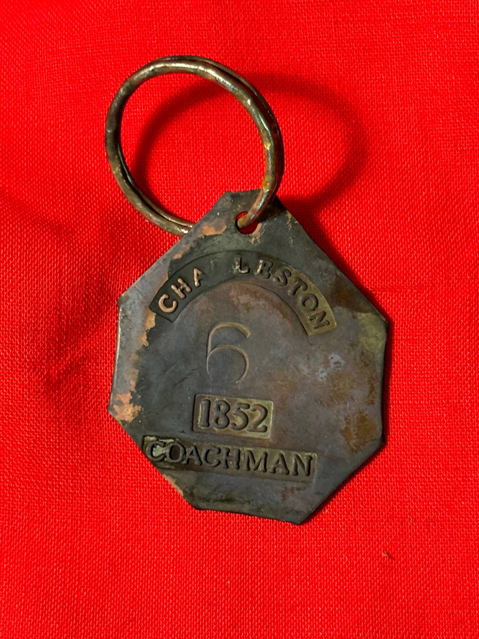 Dated 1852 Charleston, S.c. #6 Coachman Servant Slave Tag Auction