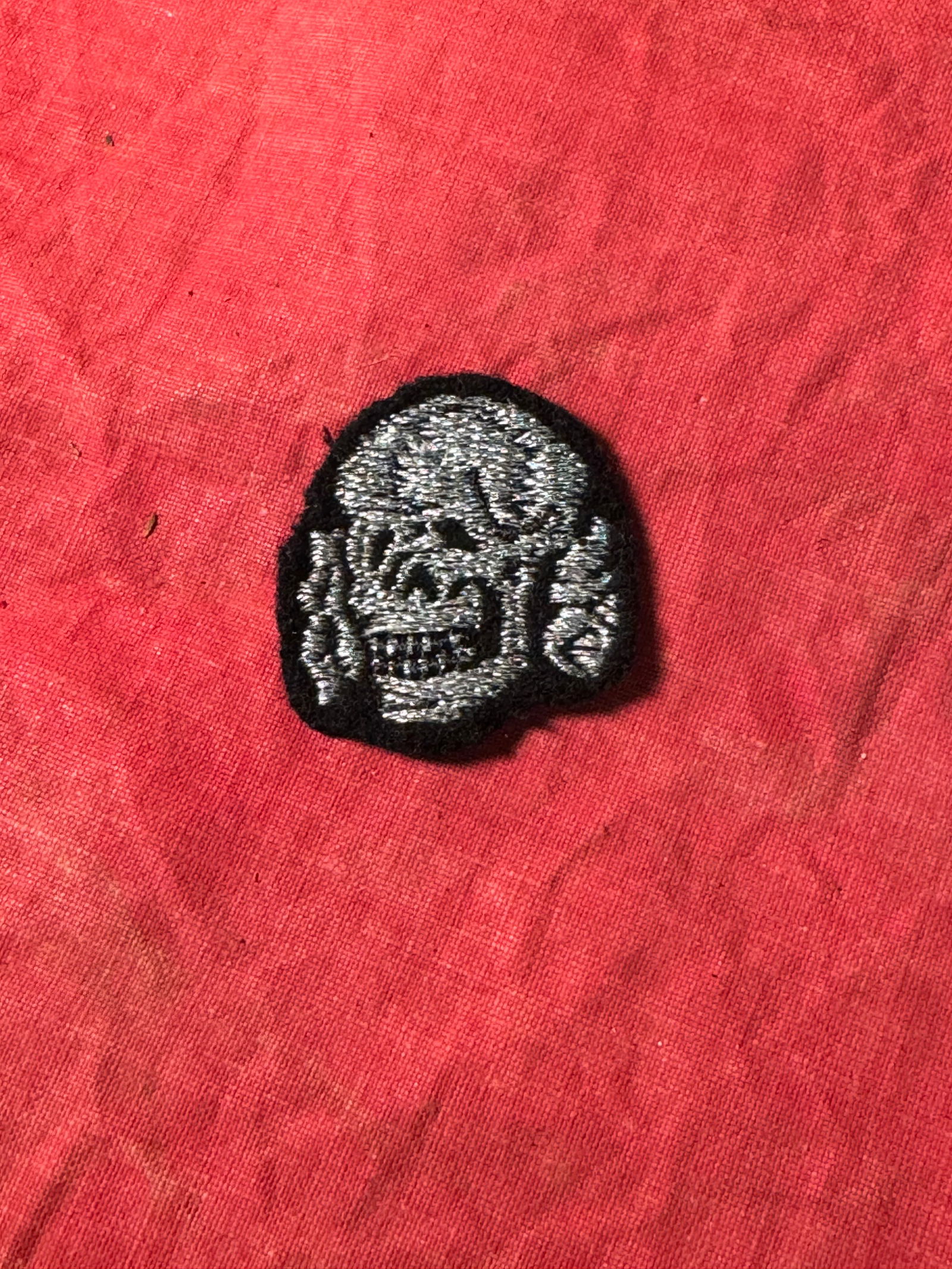 Ww2 German Waffen Ss Fez Cap Totenkopf Skull Cloth Badge Insignia Auction
