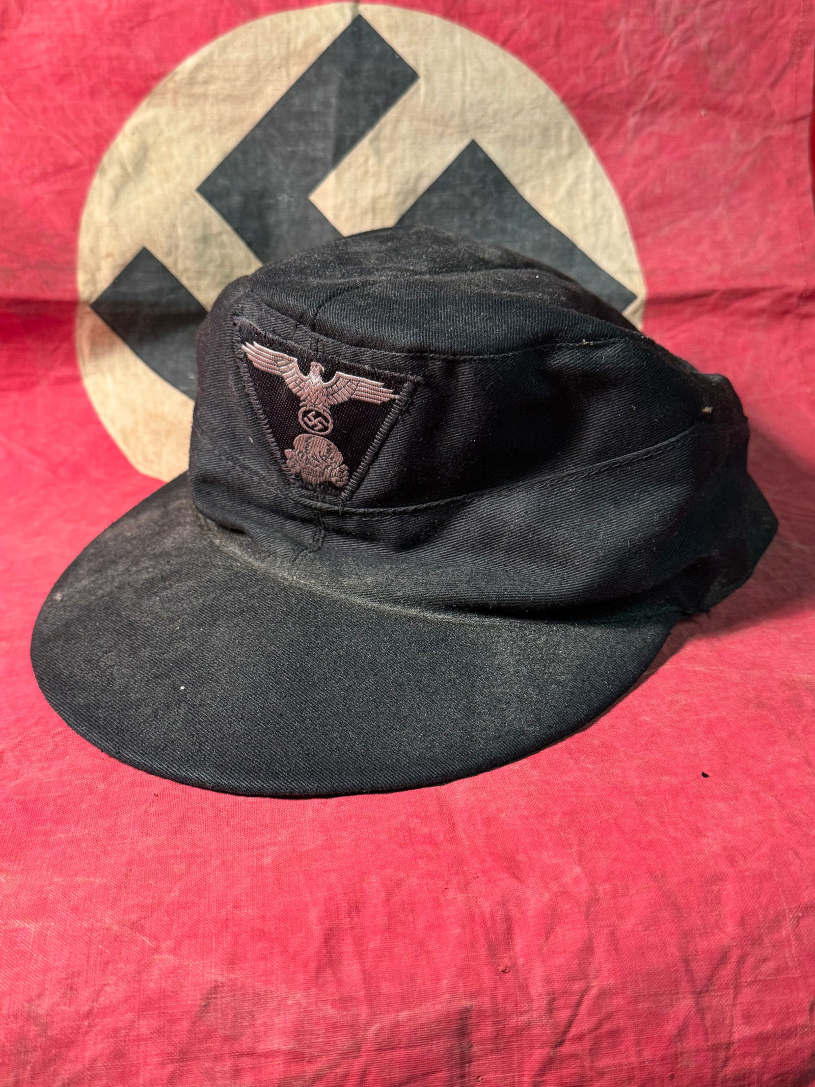 Very Rare Ww2 German Panzer Ss Officer Cap