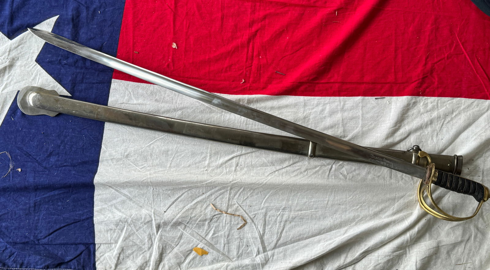 Rare Civil War Confederate Csa "texas Dragoons" Saber Sword With ...