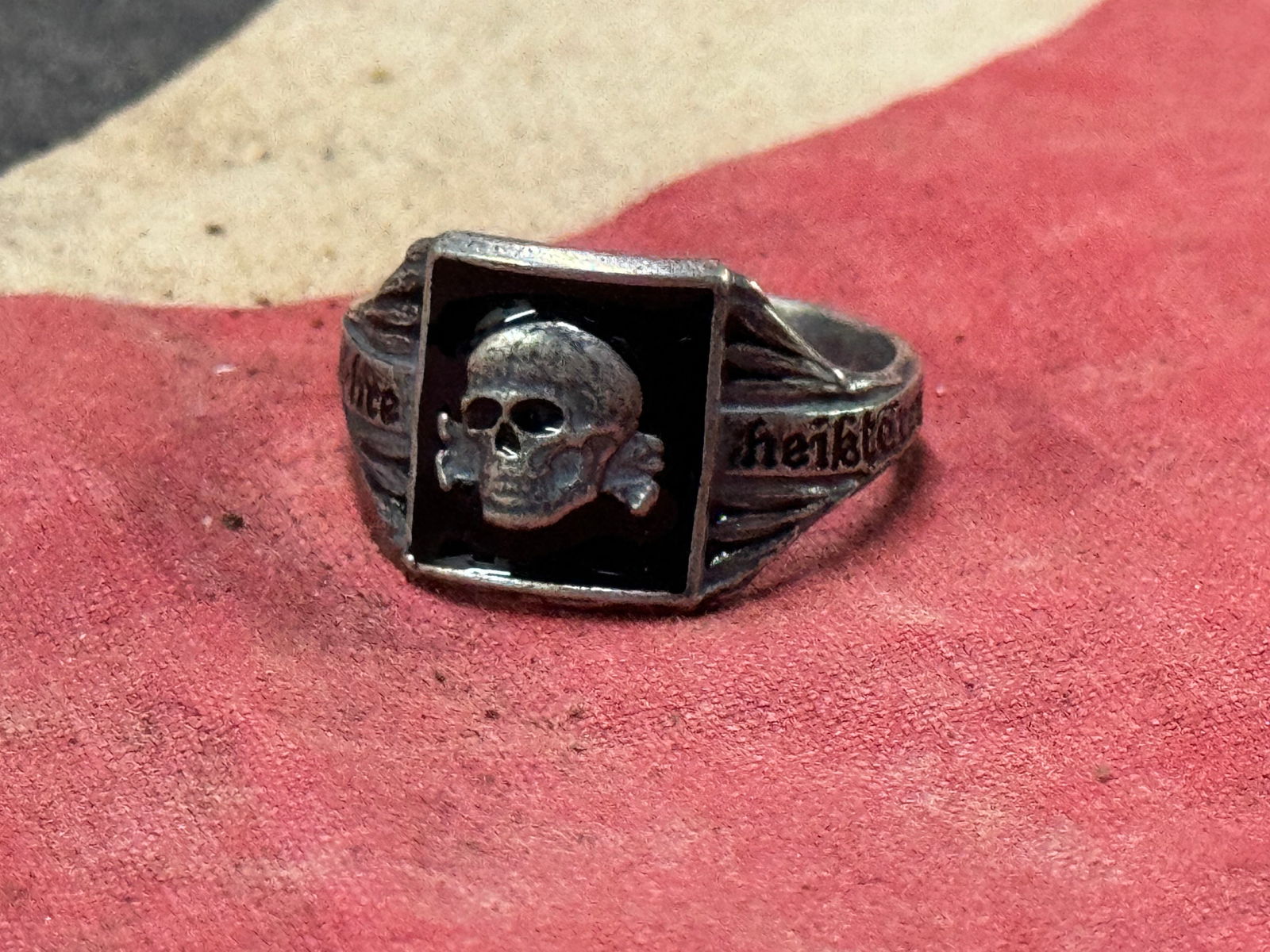 Wwii German Third Reich Ss Motto Silver Ring Auction