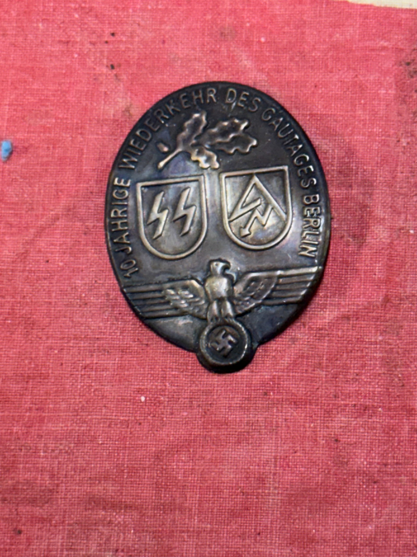 Ww2 German 10 Jahrige Wiederkehr Des Gautages Berlin Ss/sa Tinnie - Jul ...