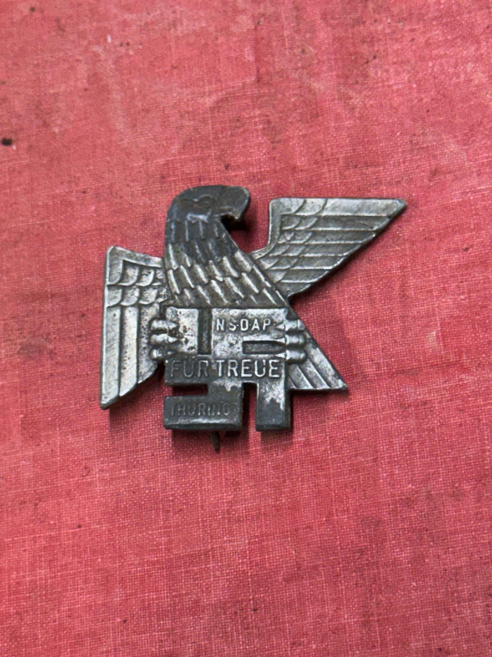 Rare Ww2 German Nsdap Fur Treue Thuring Eagle Badge Auction