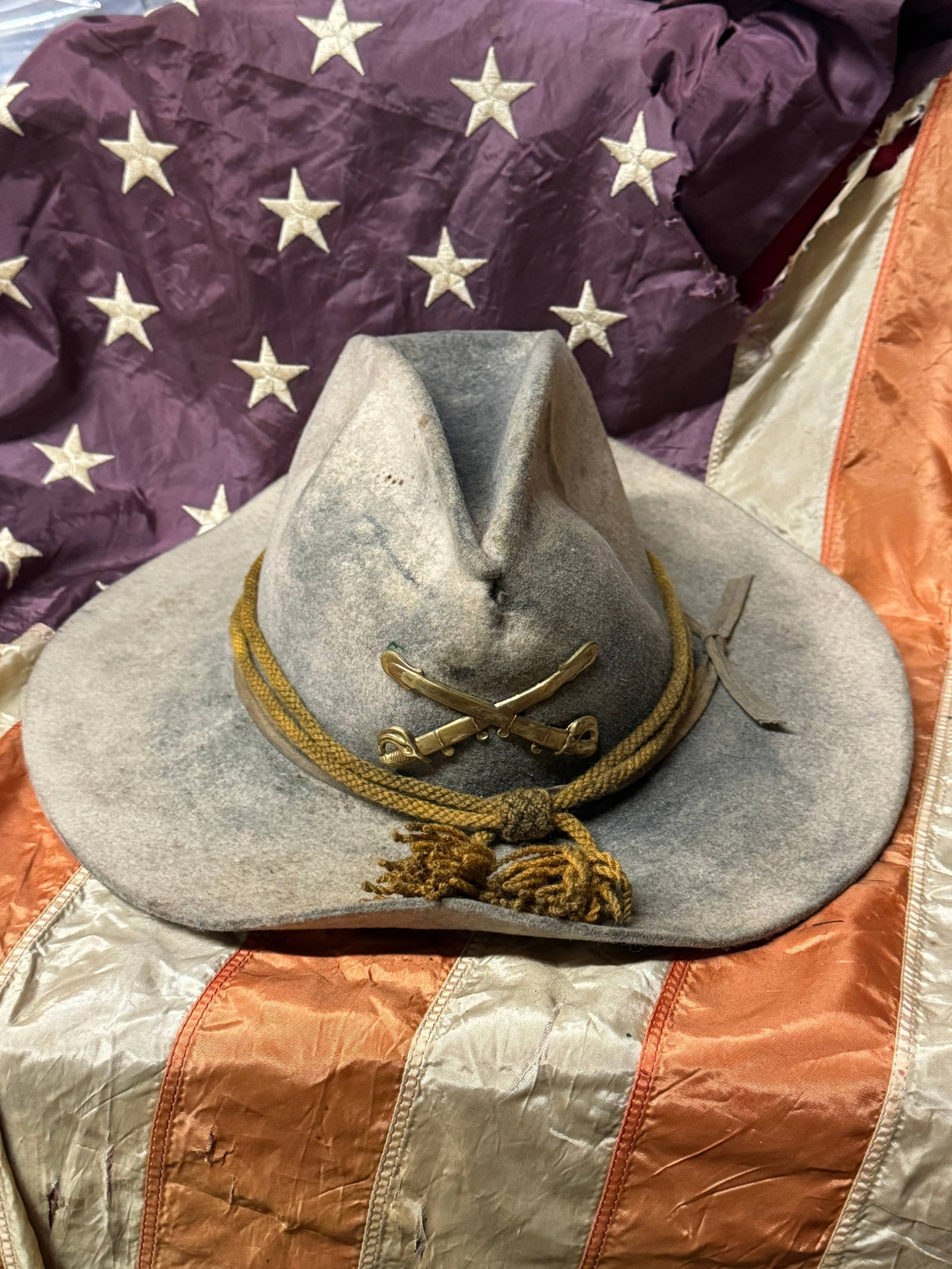 Ultra Rare Civil War Confederate Csa Cavaly Rebel Officers Slouch Hat Cap Auction