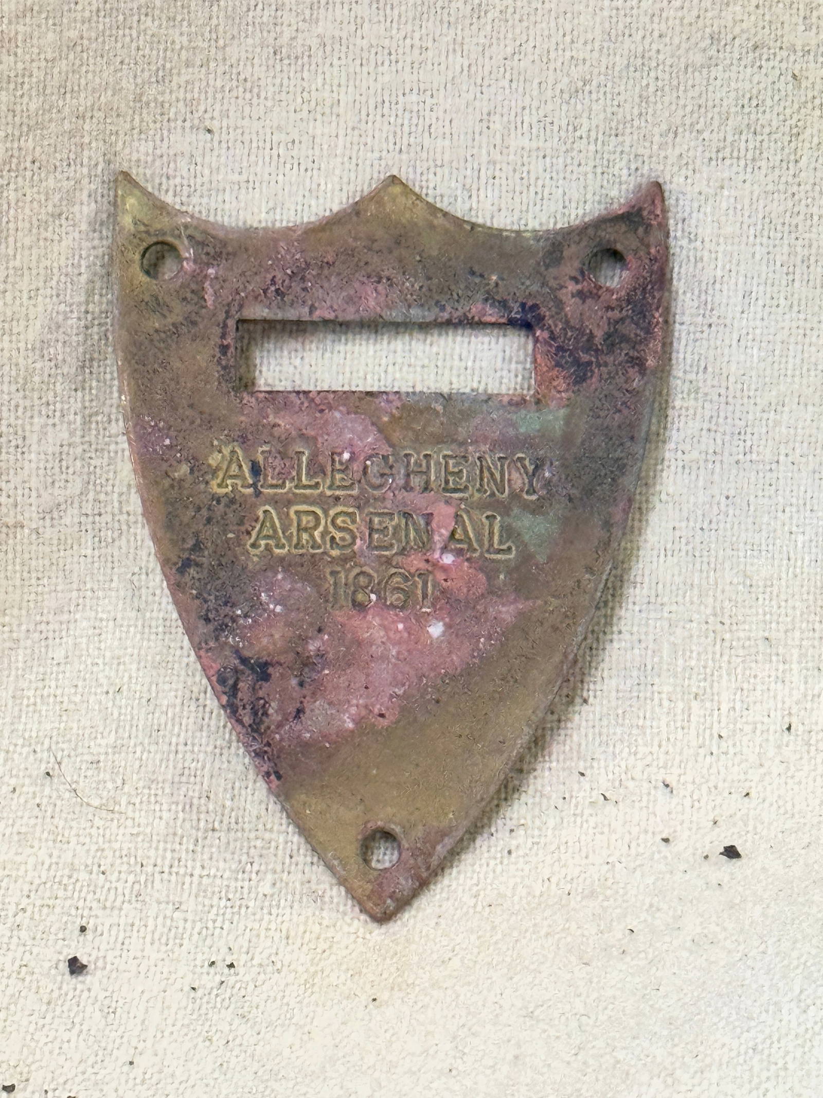 Civil War Allegheny Arsenal 1861 Saddle Shield Badge Auction