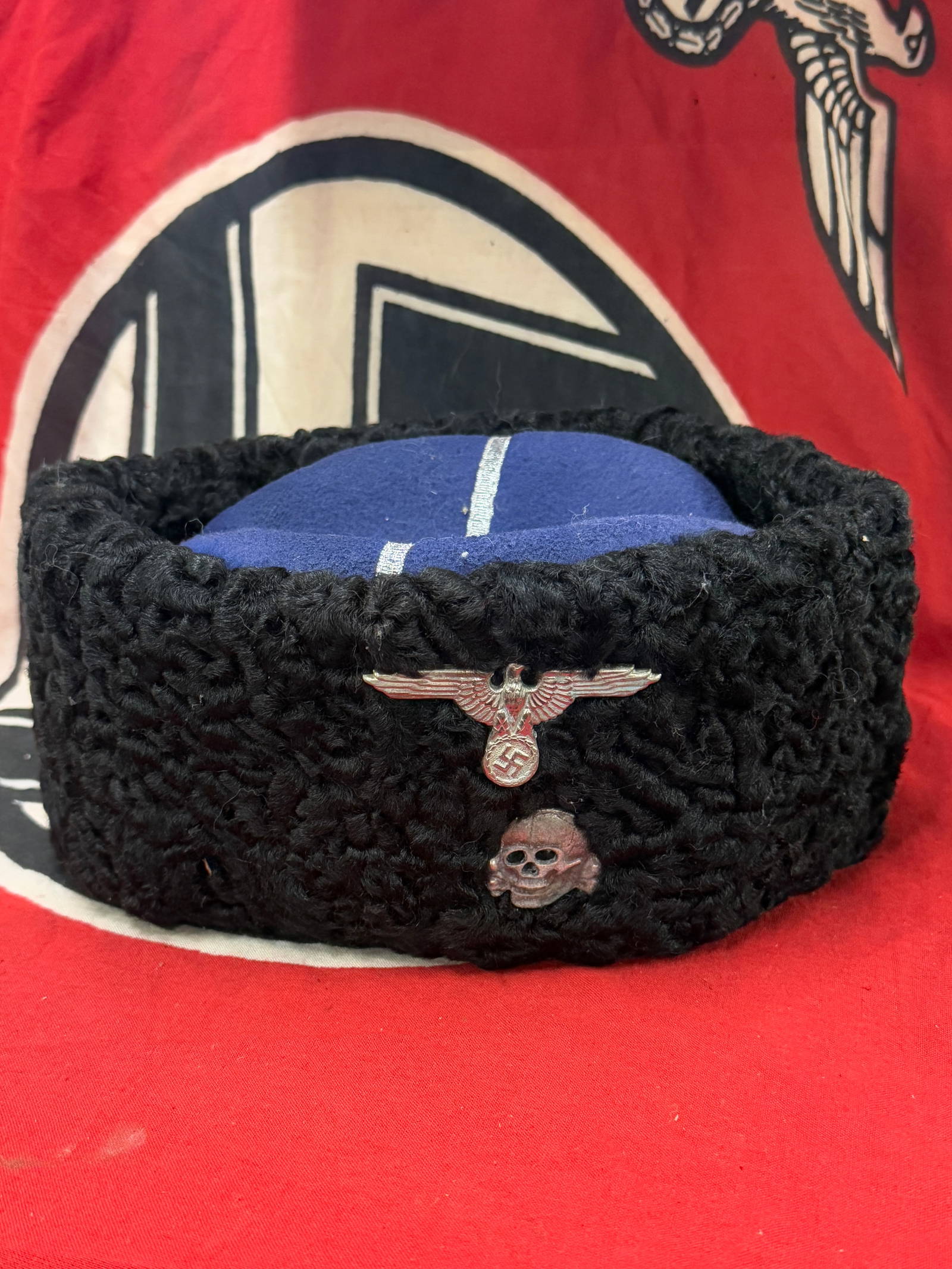 Rare Ww2 German Totenkopf Ss Cossack Wool Hat Auction