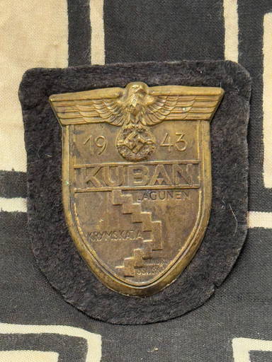1943 Ww2 German Kuban Lagunen Shoulder Shield Badge Insignia
